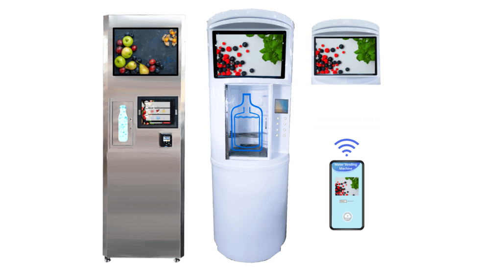 Vending machine with advertising screen - by WaterTH.com