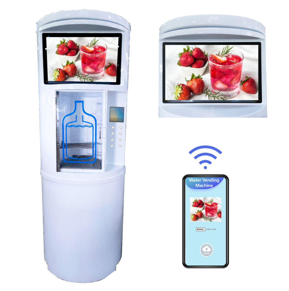 Vending machine with advertising screen - by WaterTH.com